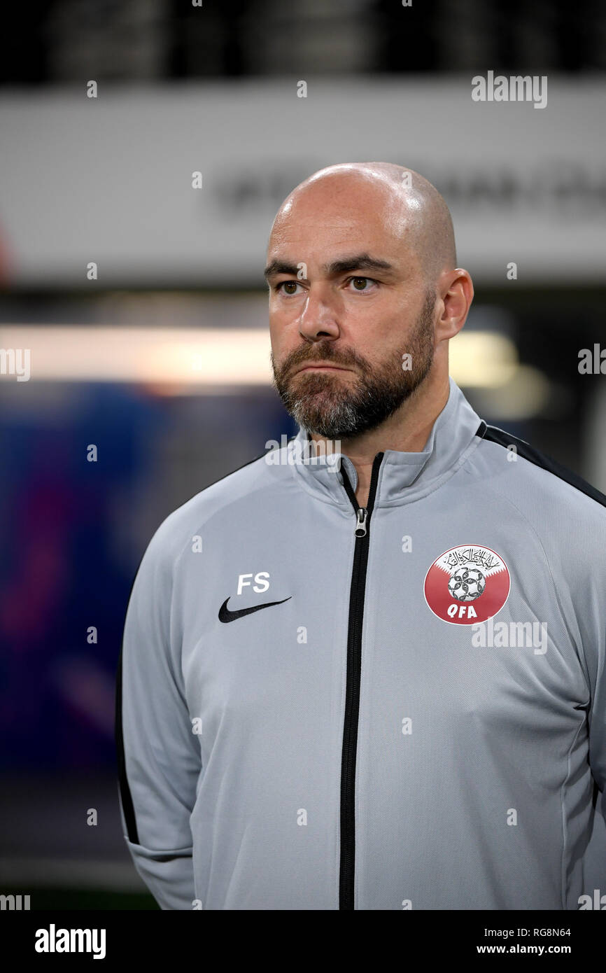 Qatar's head coach Felix Sanchez looks on during the AFC Asian Cup ...