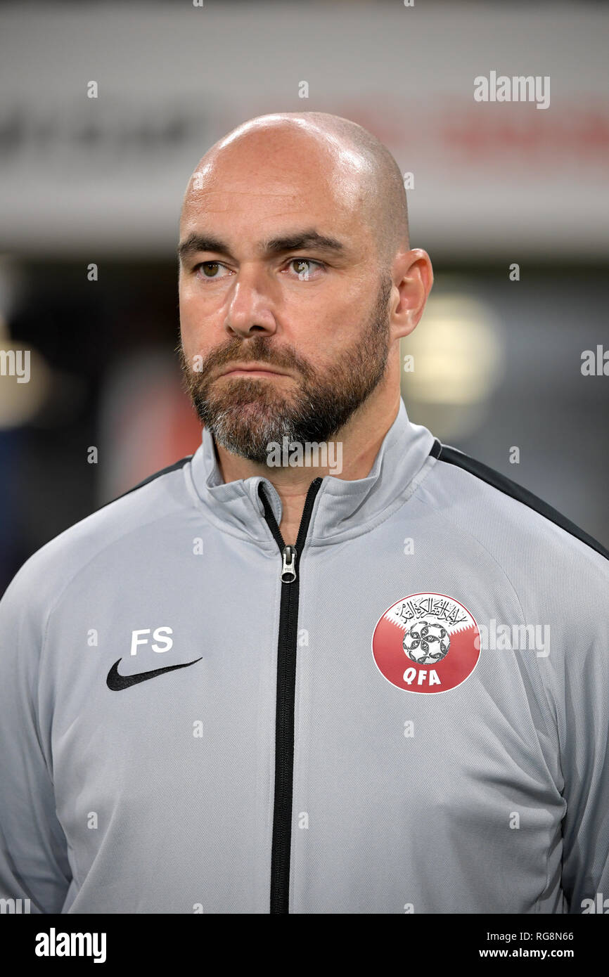 Qatar's head coach Felix Sanchez looks on during the AFC Asian Cup ...