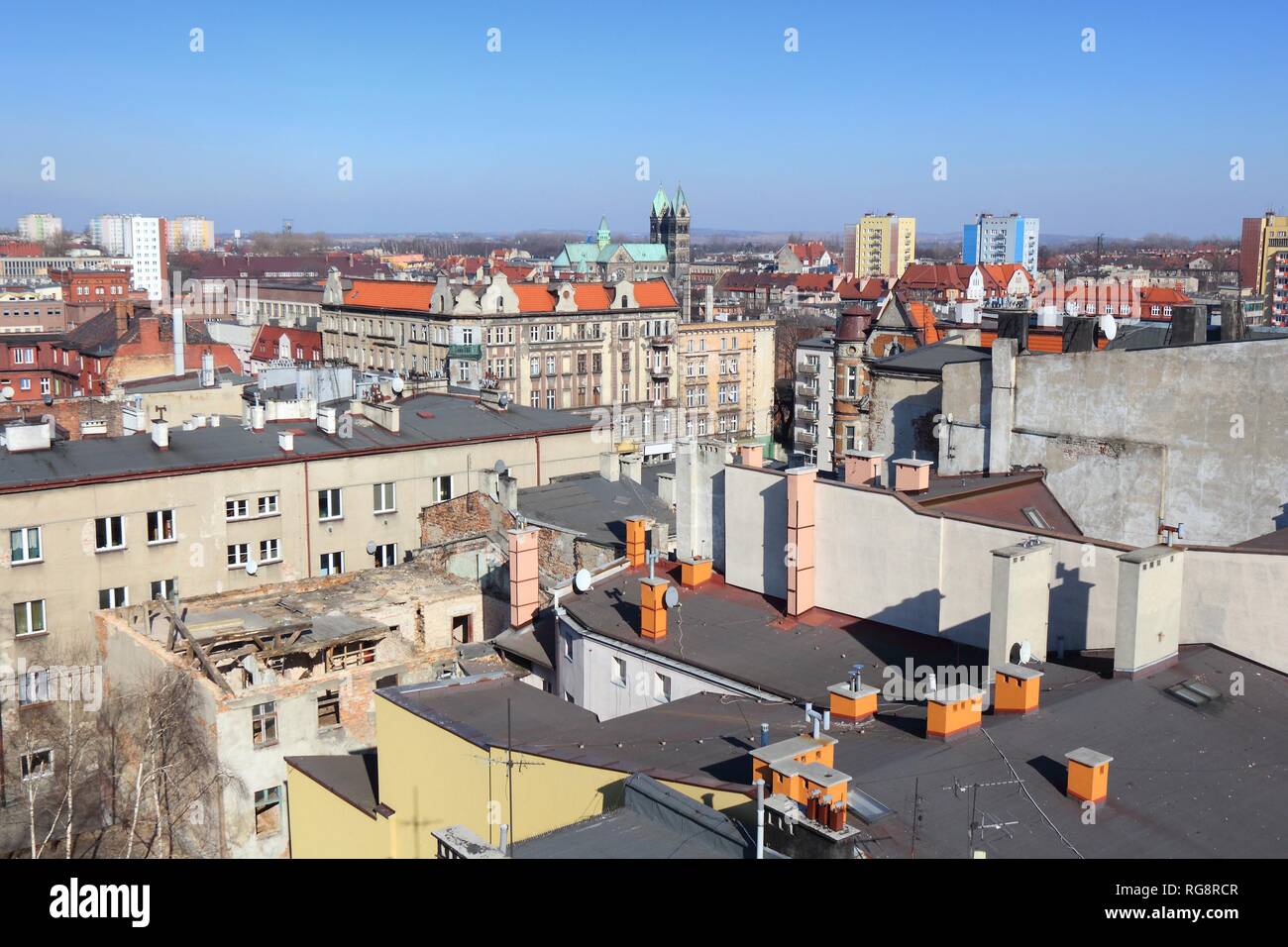 Bytom in Upper Silesia (Gorny Slask) region of Poland. Cityscape aerial ...