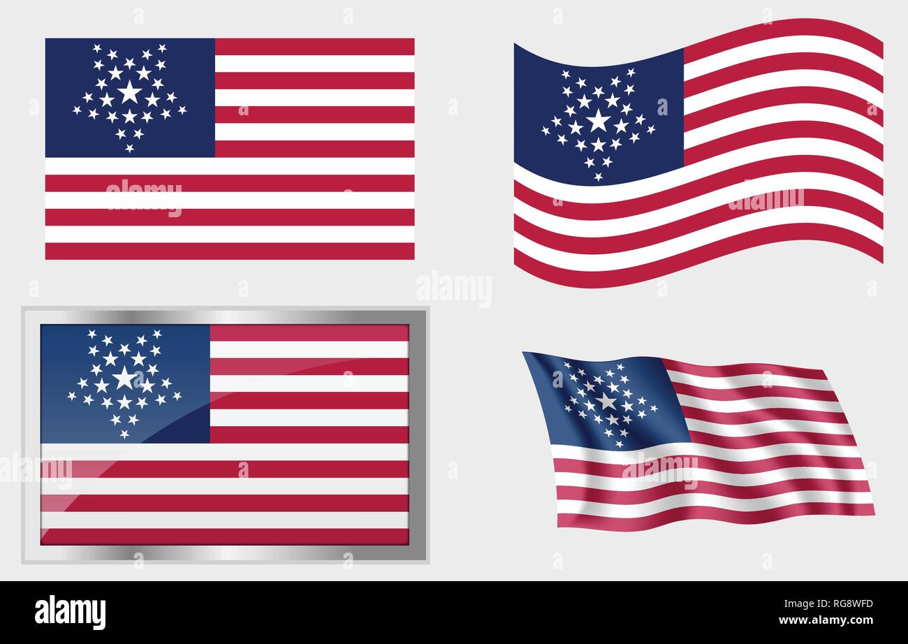 Historic Flag of the United States 26 Stars Stock Vector Image & Art ...