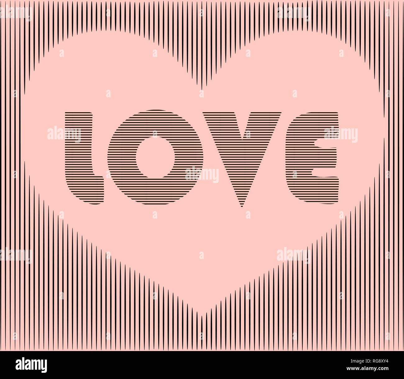 Heart-shape frame with lettering 'LOVE', vector illustration Stock ...