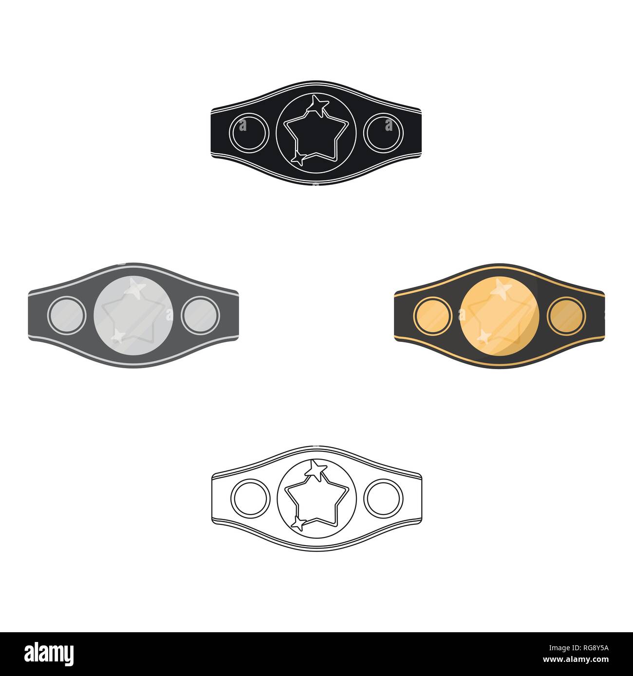 Boxing championship belt icon in combo style isolated on white ...