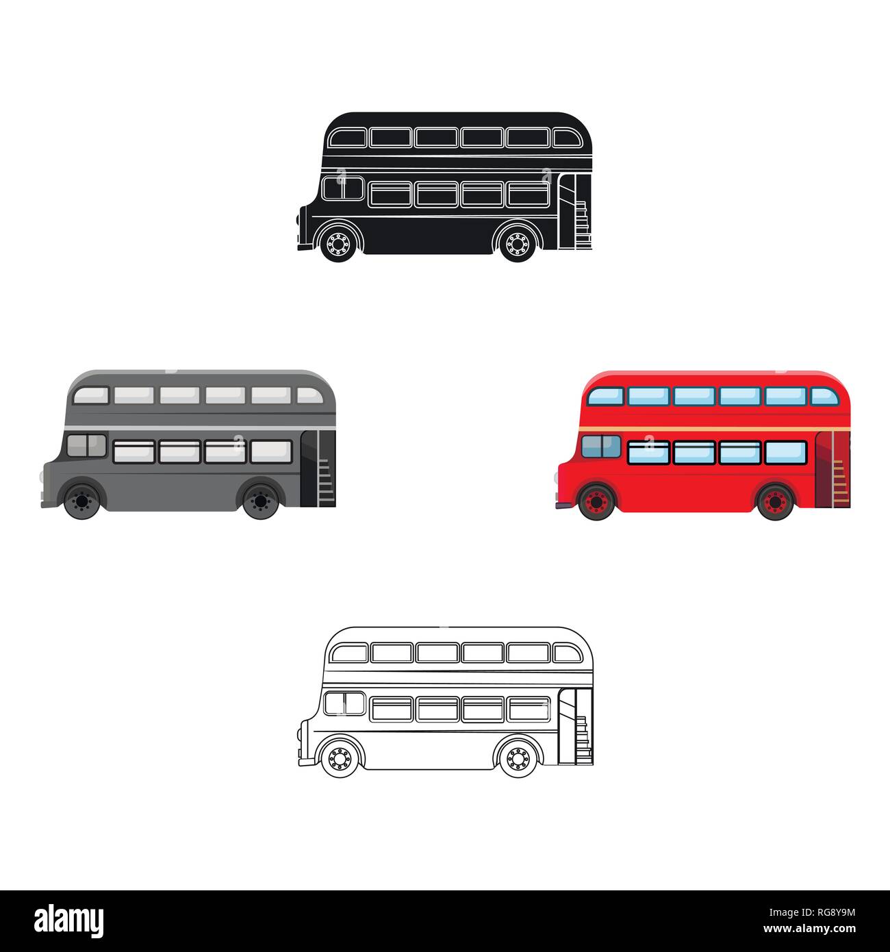 Two story bus Stock Vector Images - Alamy