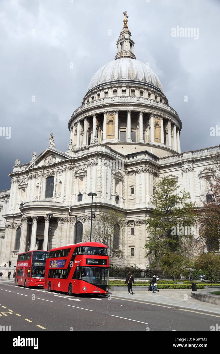 LONDON, UK - APRIL 23, 2016: People ride a city bus in London, UK ...