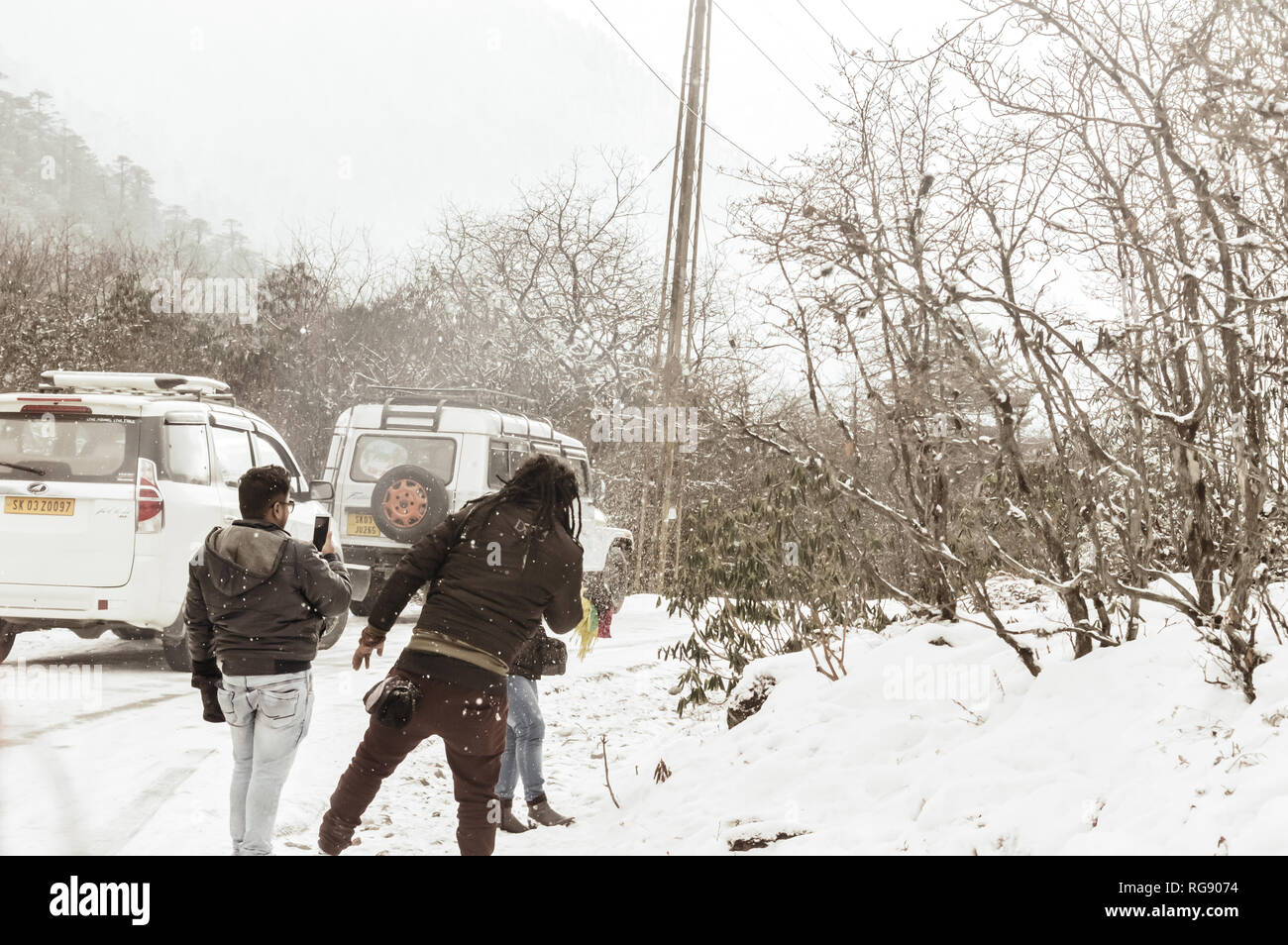 Snowfall in sikkim hi-res stock photography and images - Alamy
