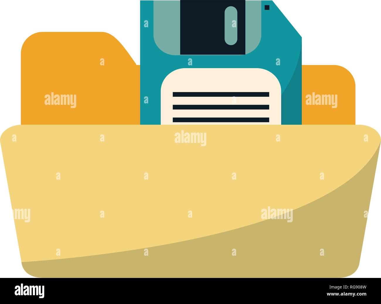 folder with diskette save symbol Stock Vector Image & Art - Alamy