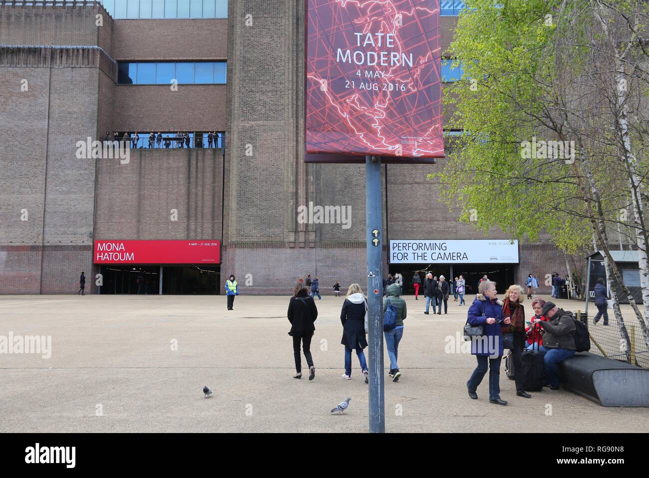 LONDON, UK - APRIL 23, 2016: People visit Tate Modern Gallery in London ...