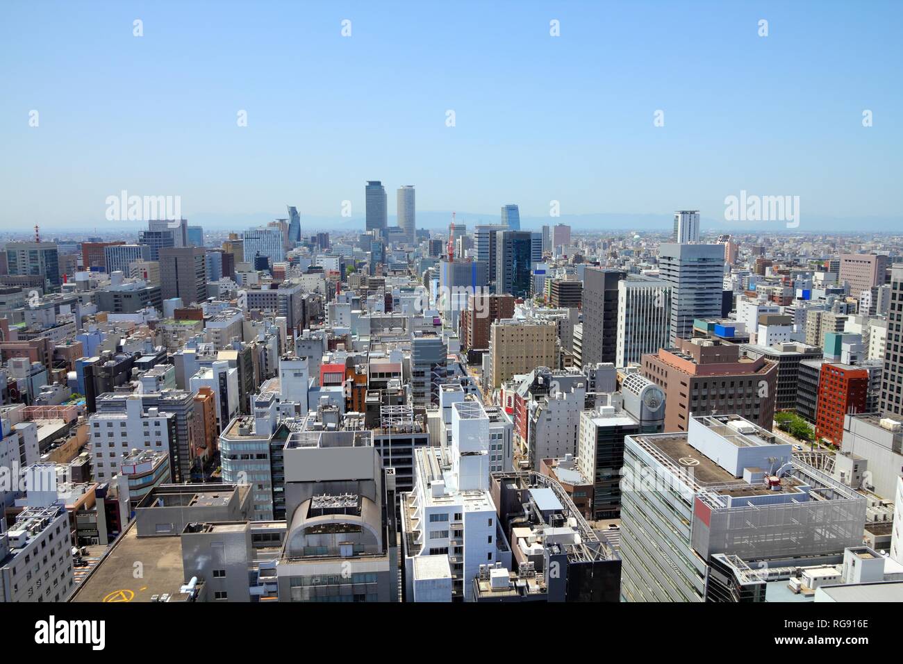 Nagoya, Japan - city in the region of Chubu. Aerial view with ...