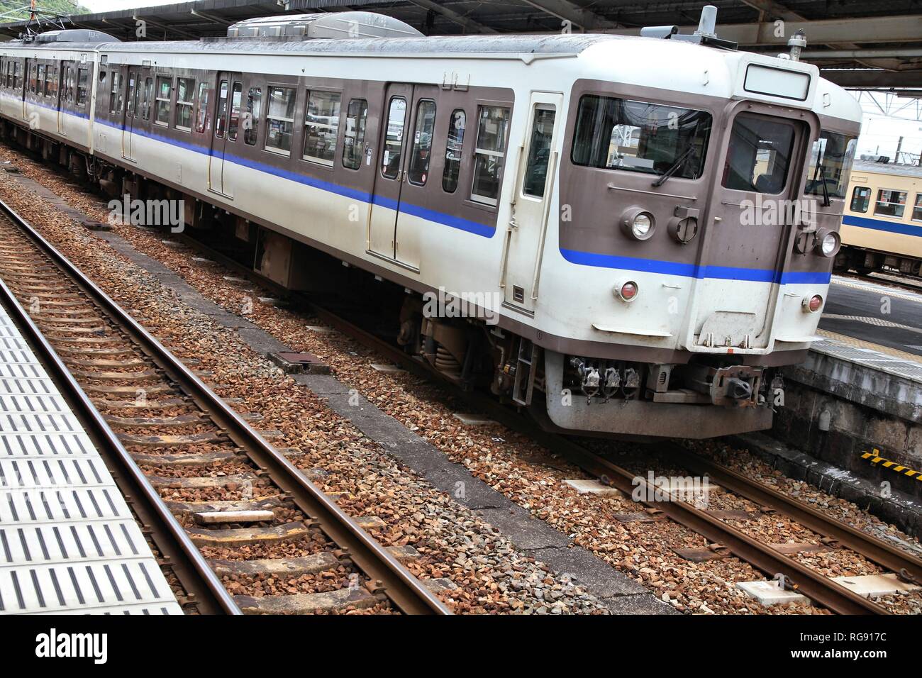 Generic regional commuter train in Chugoku region, Japan. Contemporary ...