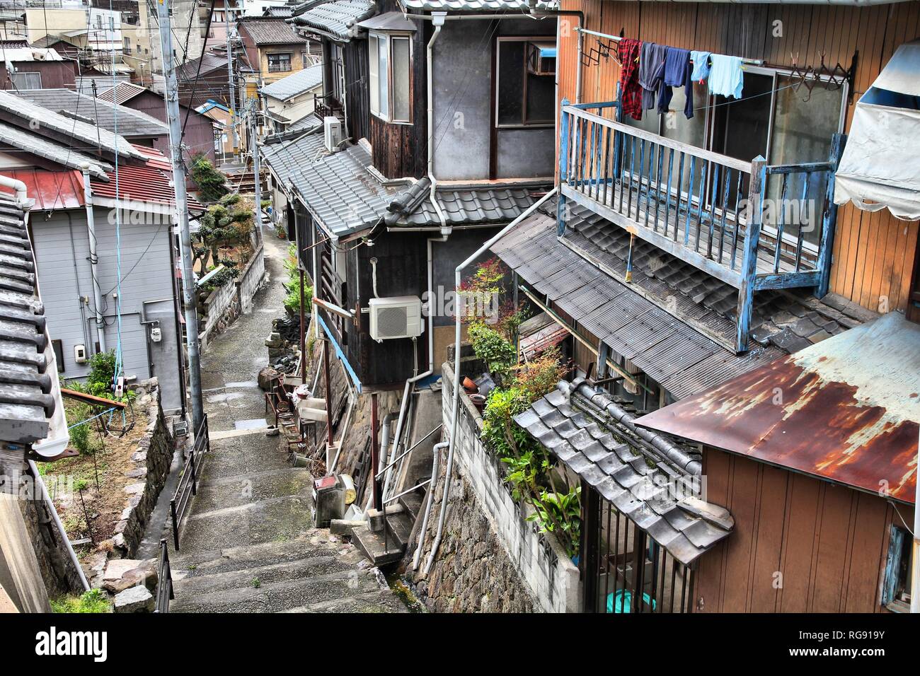 Onomichi, Japan - town in the region of Chugoku. Old town street Stock ...