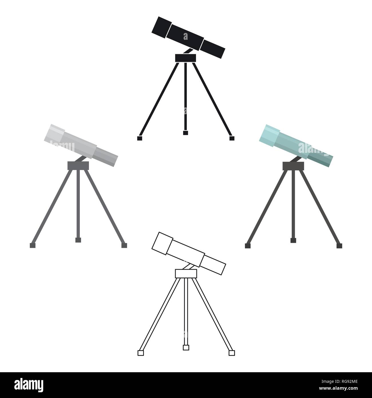 Telescope icon cartoon. Single education icon from the big school ...