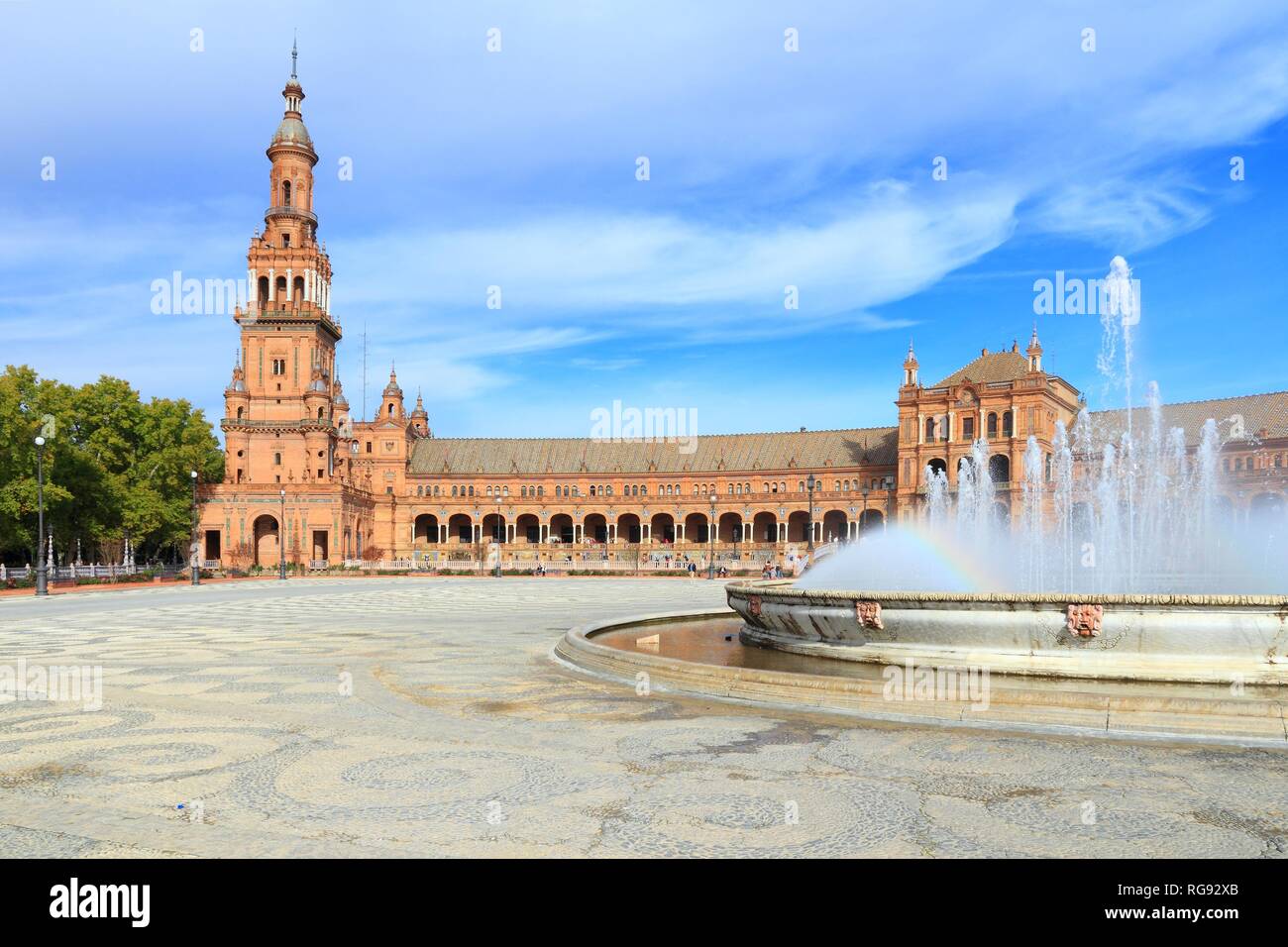 Seville, Spain - famous Plaza de Espana. Old landmark Stock Photo - Alamy