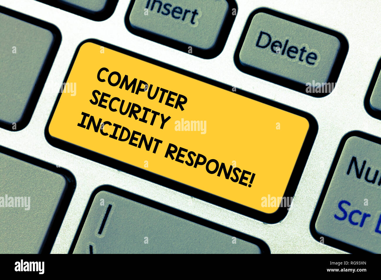 Conceptual hand writing showing Computer Security Incident Response ...