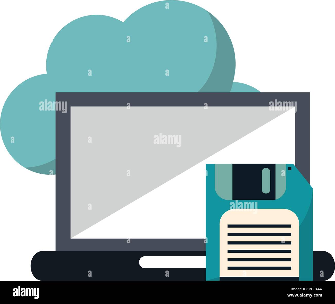 cloud computing laptop and diskette Stock Vector Image & Art - Alamy