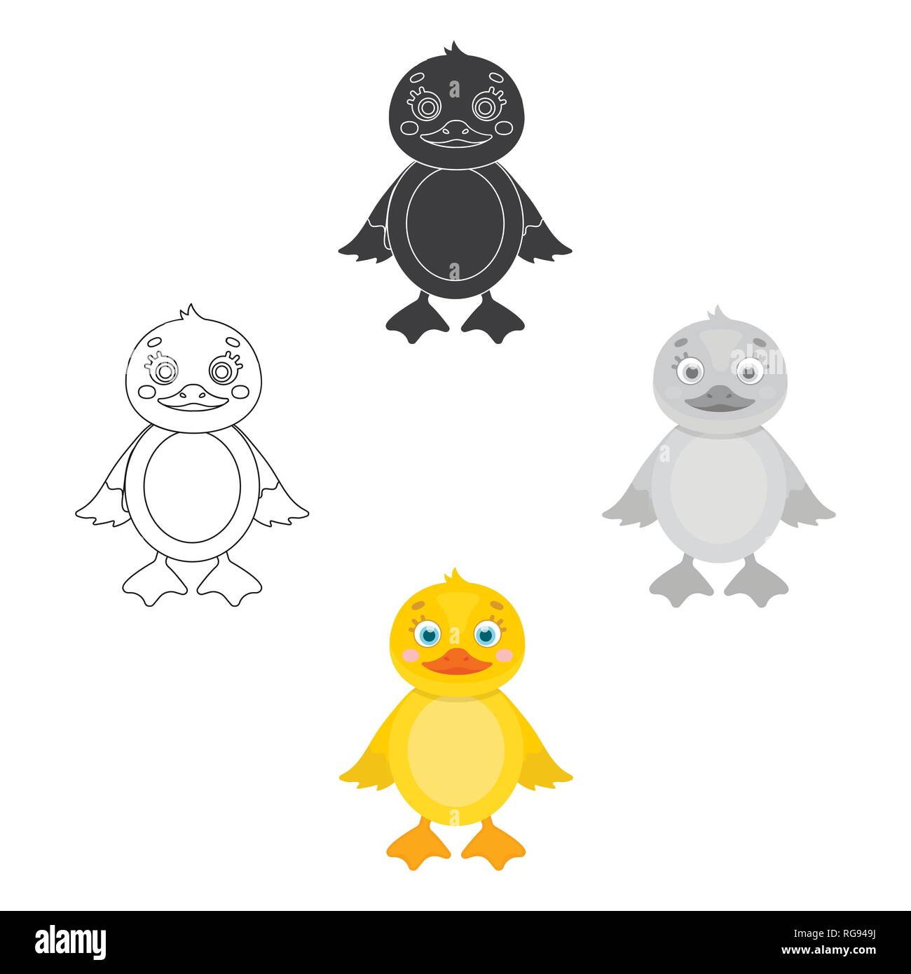Duckling, single icon in cartoon style.Duckling, vector symbol stock ...
