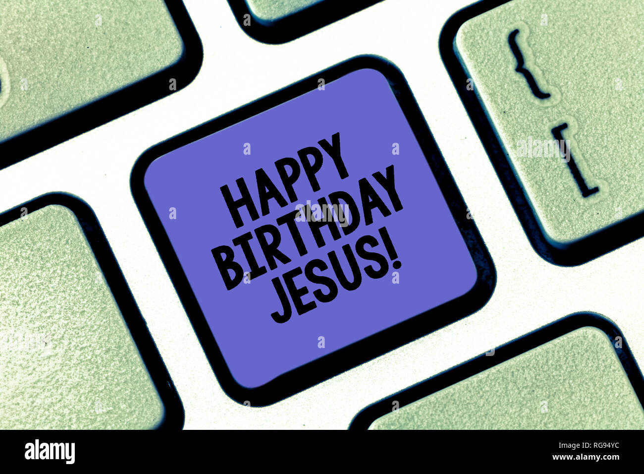 Conceptual hand writing showing Happy Birthday Jesus. Business photo ...