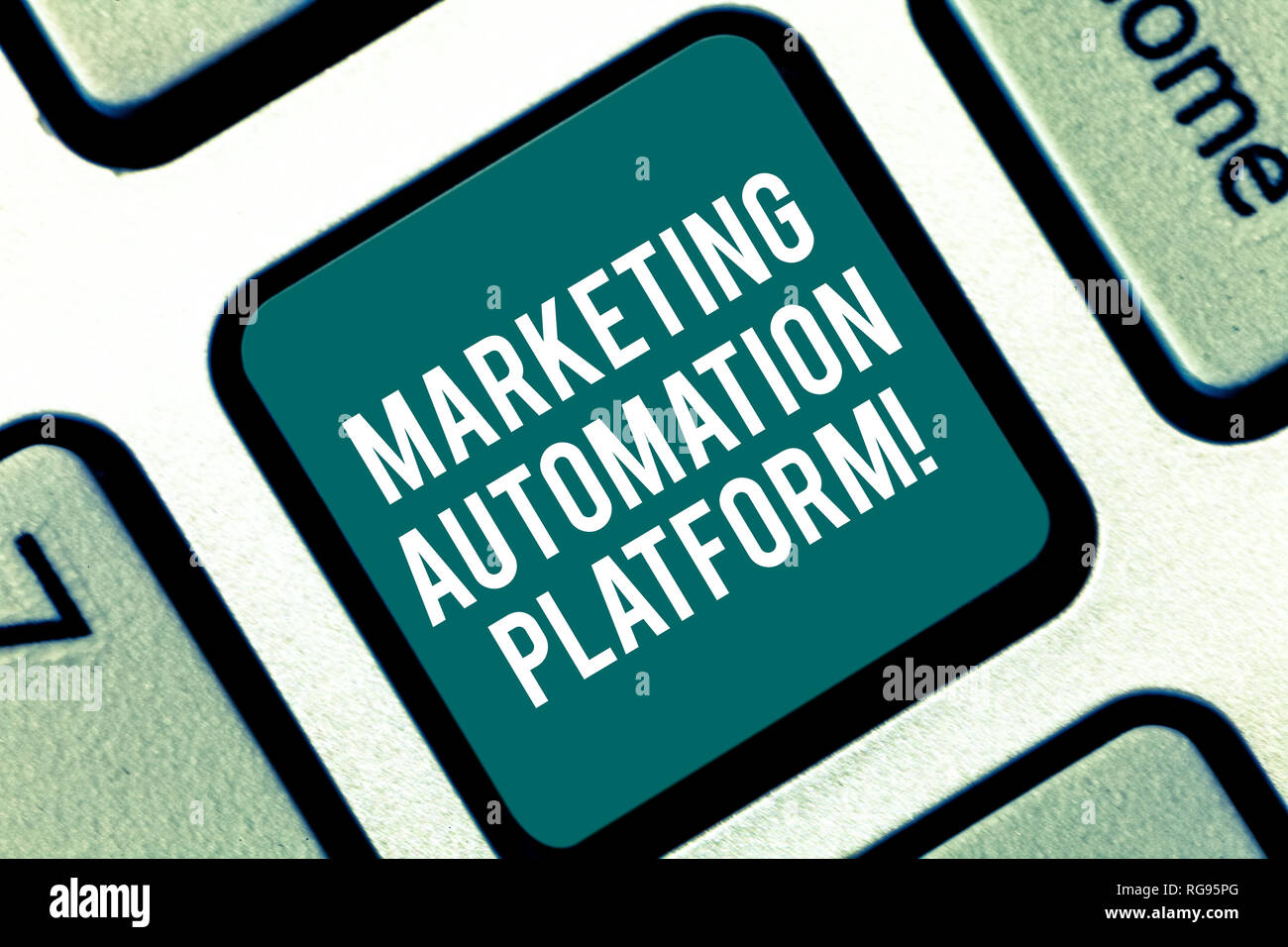Handwriting text Marketing Automation Platform. Concept meaning ...