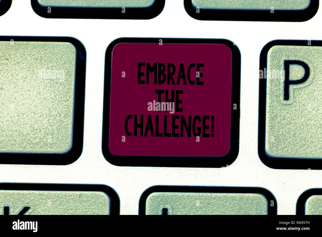 Writing note showing Embrace The Challenge. Business photo showcasing ...