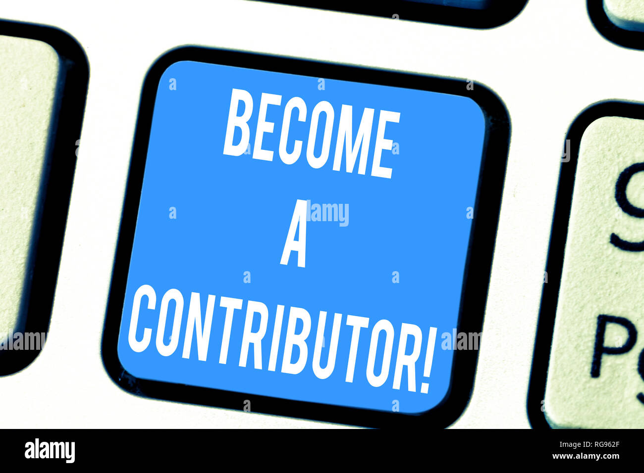 Word writing text Become A Contributor. Business concept for Takes part ...