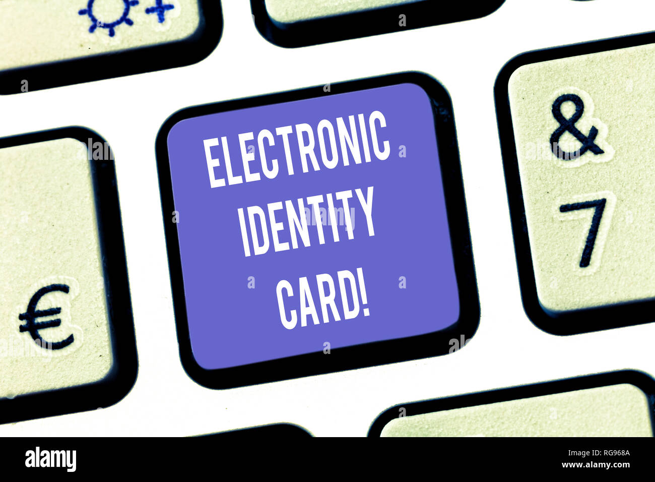 Text sign showing Electronic Identity Card. Conceptual photo digital ...