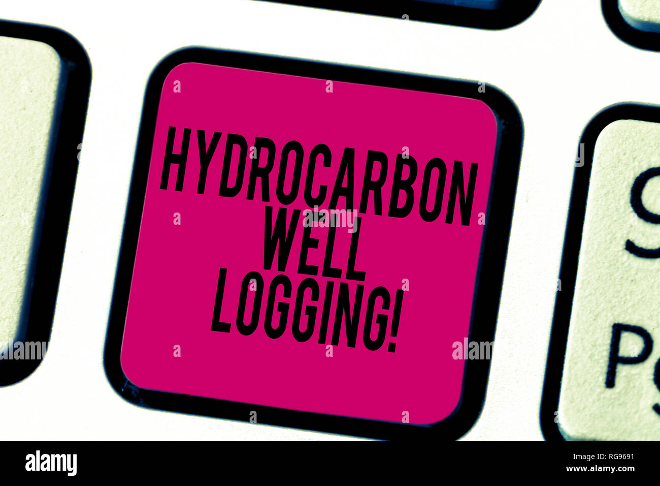 Conceptual hand writing showing Hydrocarbon Well Logging. Business ...