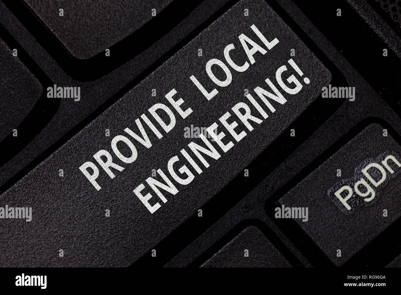 Text sign showing Provide Local Engineering. Conceptual photo Building ...