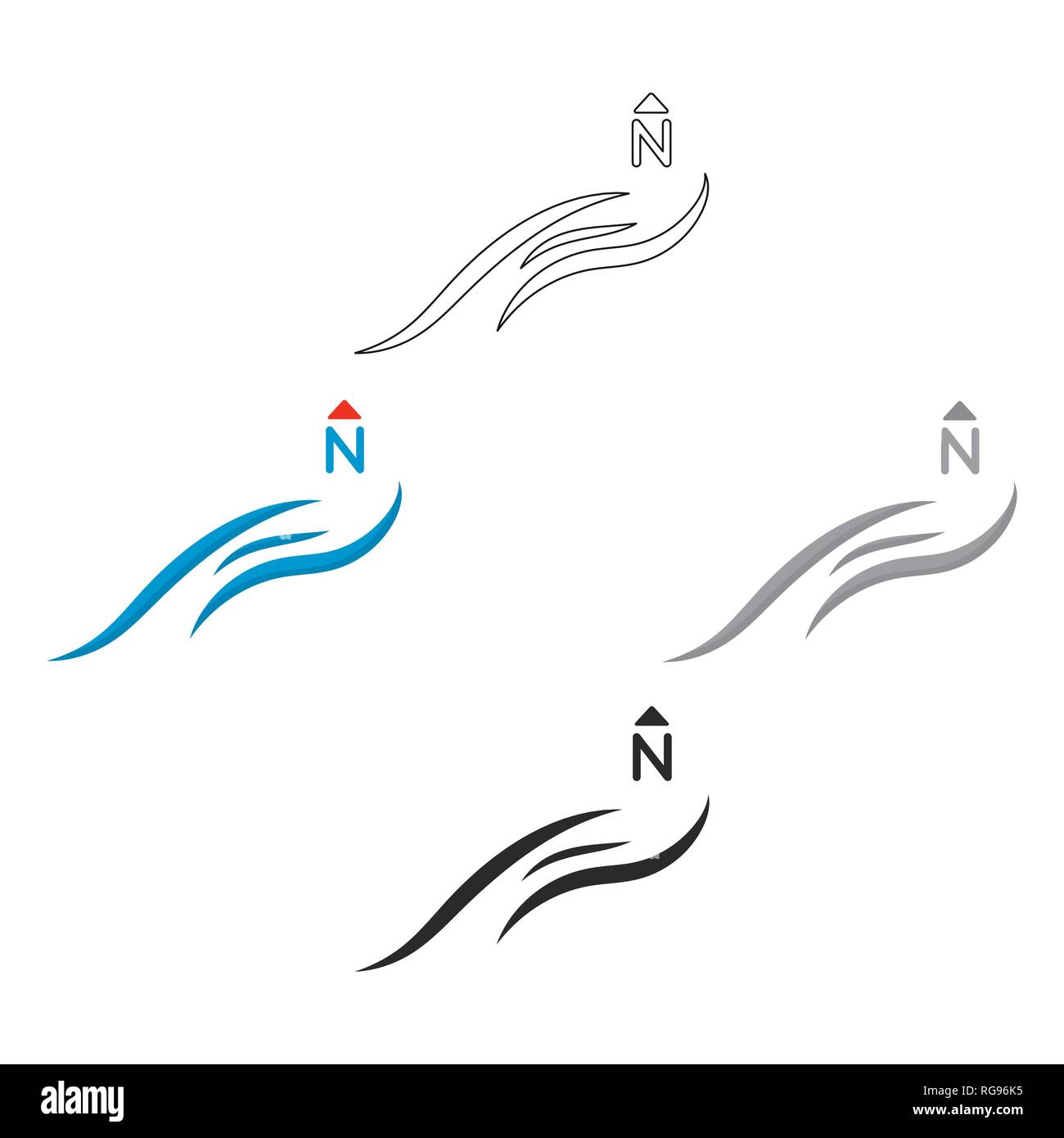 Northern wind icon in cartoon style isolated on white background ...