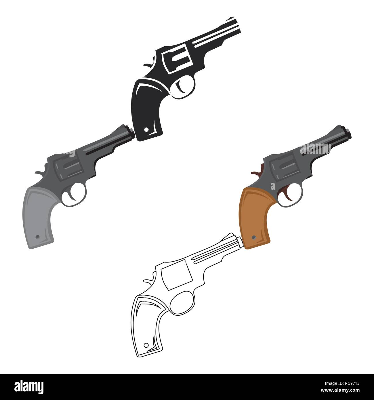 Revolver icon cartoon. Singe western icon from the wild west Stock ...