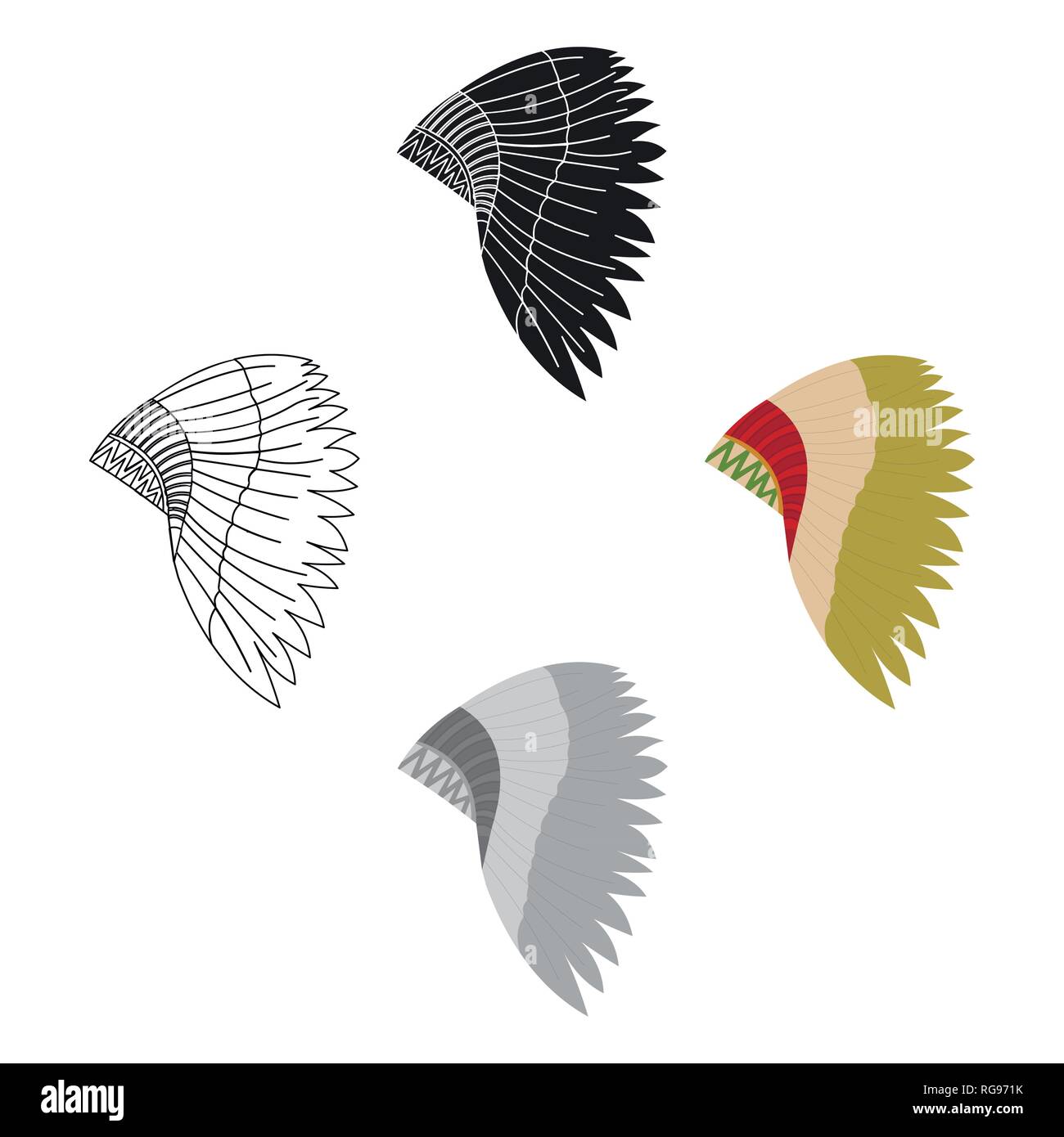 American indian headdress cartoon icon Stock Vector Images - Alamy