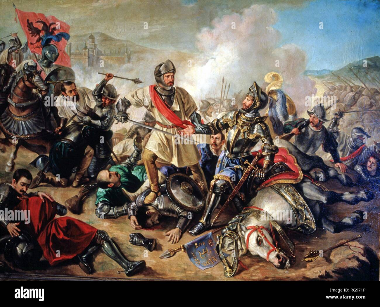 PAVIA , BATALLA DE REINADO DE CARLOS I , AÑO 1525 COMBATE ENTRE CARLOS ...