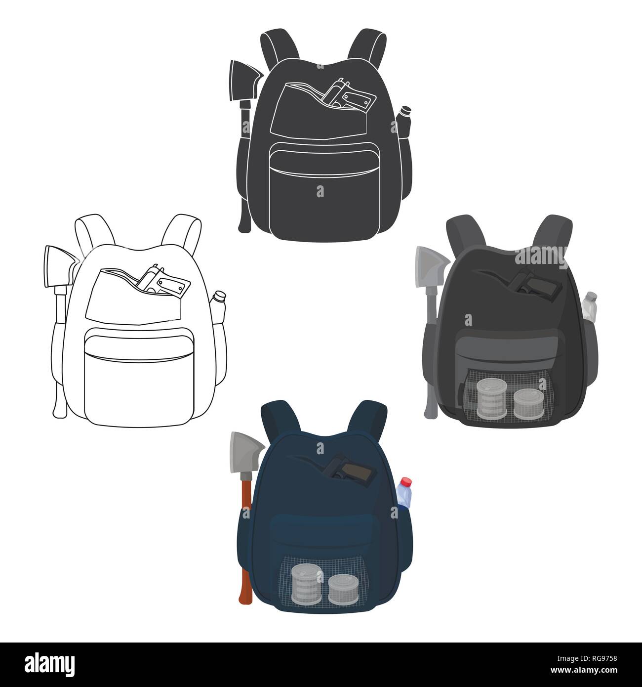 Backpack, single icon in cartoon style.Backpack, vector symbol stock ...