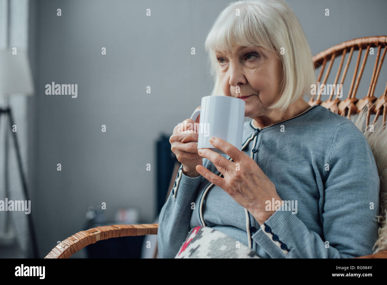 Old woman rocking chair hi-res stock photography and images - Alamy