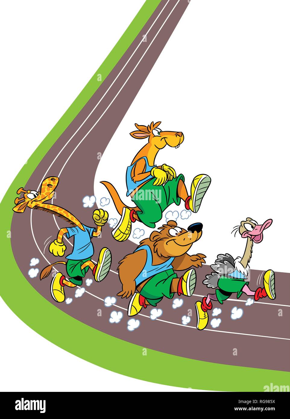 The illustration shows some species of animals who compete, who faster ... The illustration shows some species of animals who compete, who faster ...