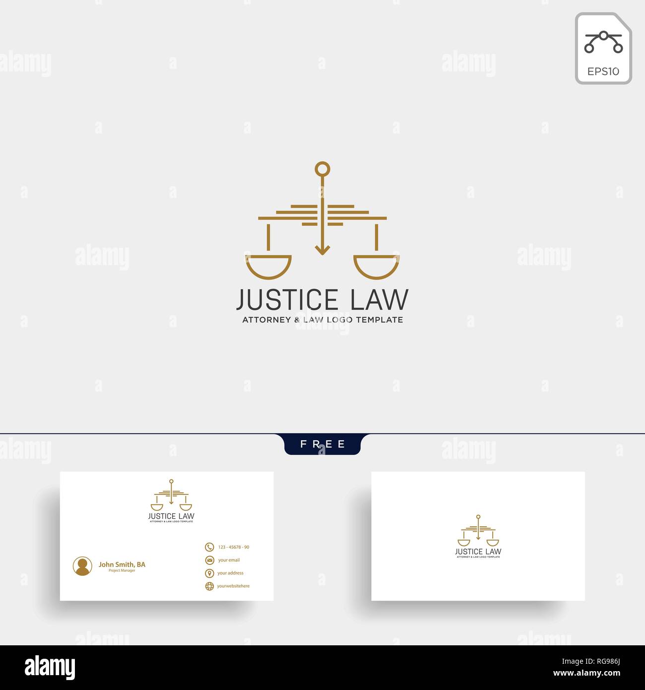 elegant attorney logo line design template illustration - vector Stock ...