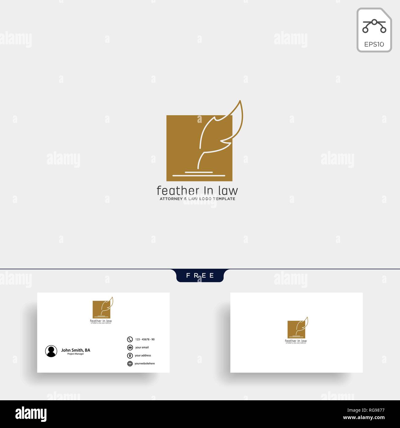 elegant feather attorney logo line design template illustration ...
