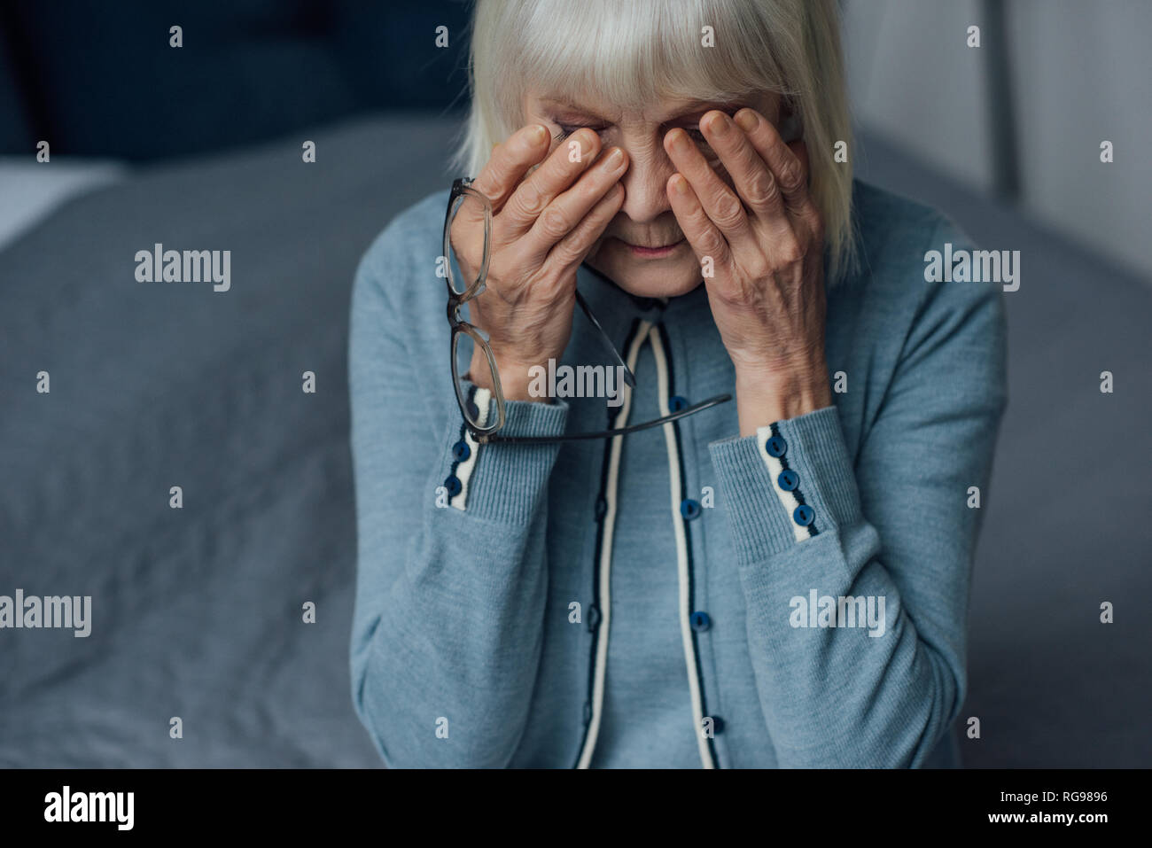 Old woman face tears hi-res stock photography and images - Alamy