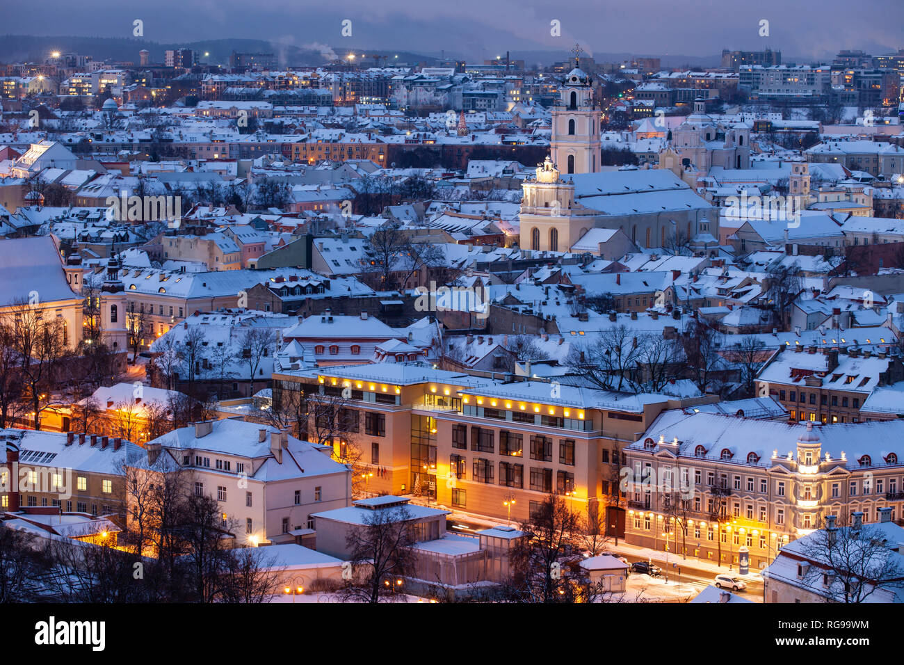 Winter dawn in Vilnius, Lithuania Stock Photo - Alamy