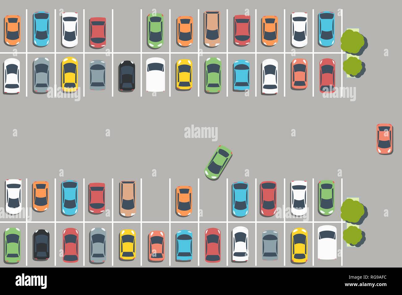 Parking lot illustration - vector car park infrastructure graphics ...