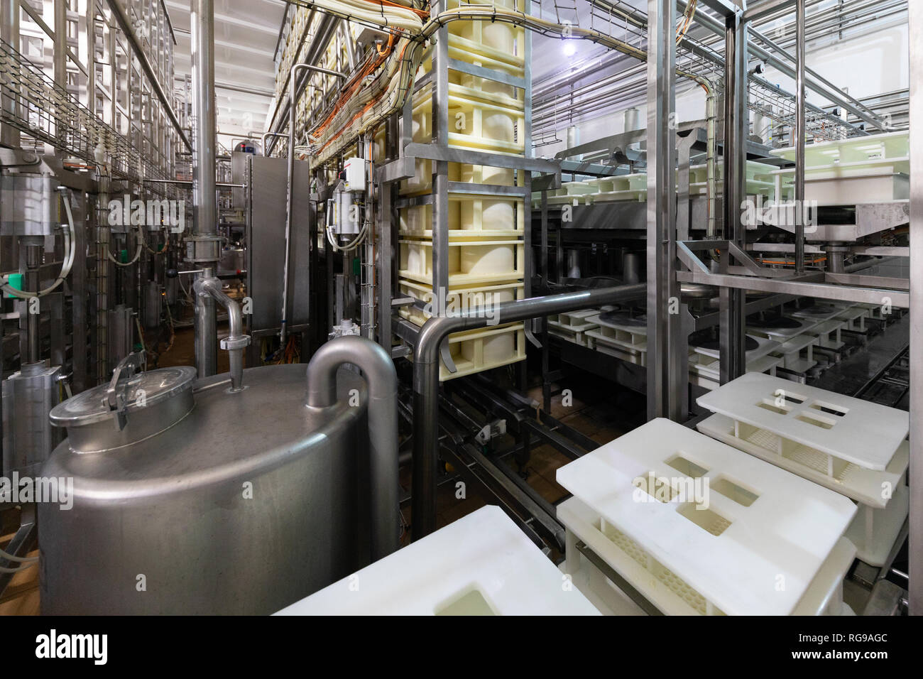 Modern industry equipment at factory manufacture background Stock Photo ...