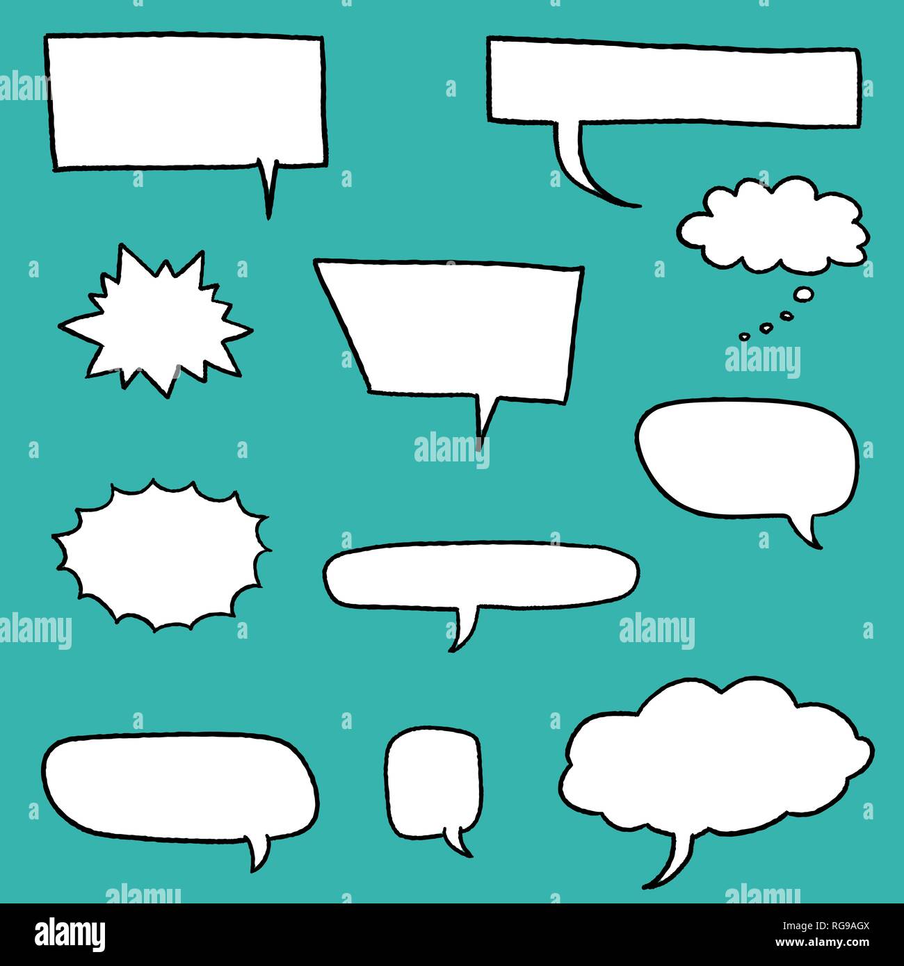 Speech bubble vectors - comic book style blank dialog bubble set Stock ...