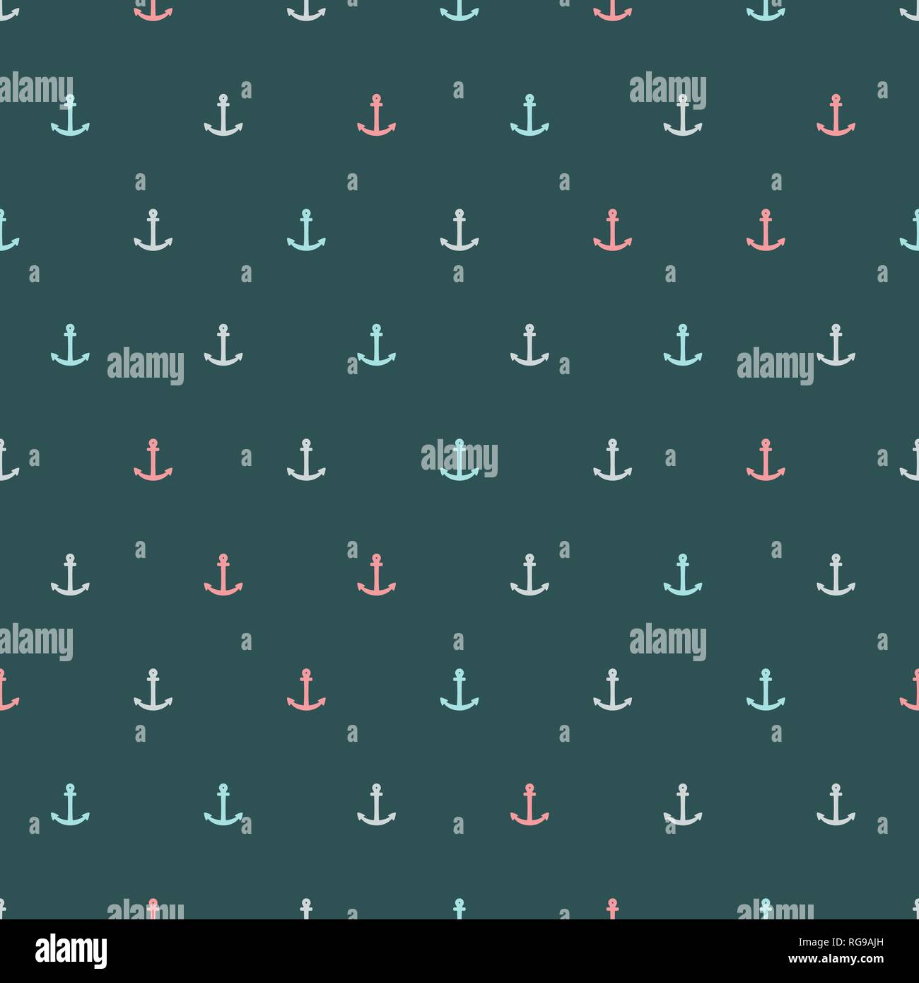 Nautical background - seamless minimal anchor pattern texture Stock ...