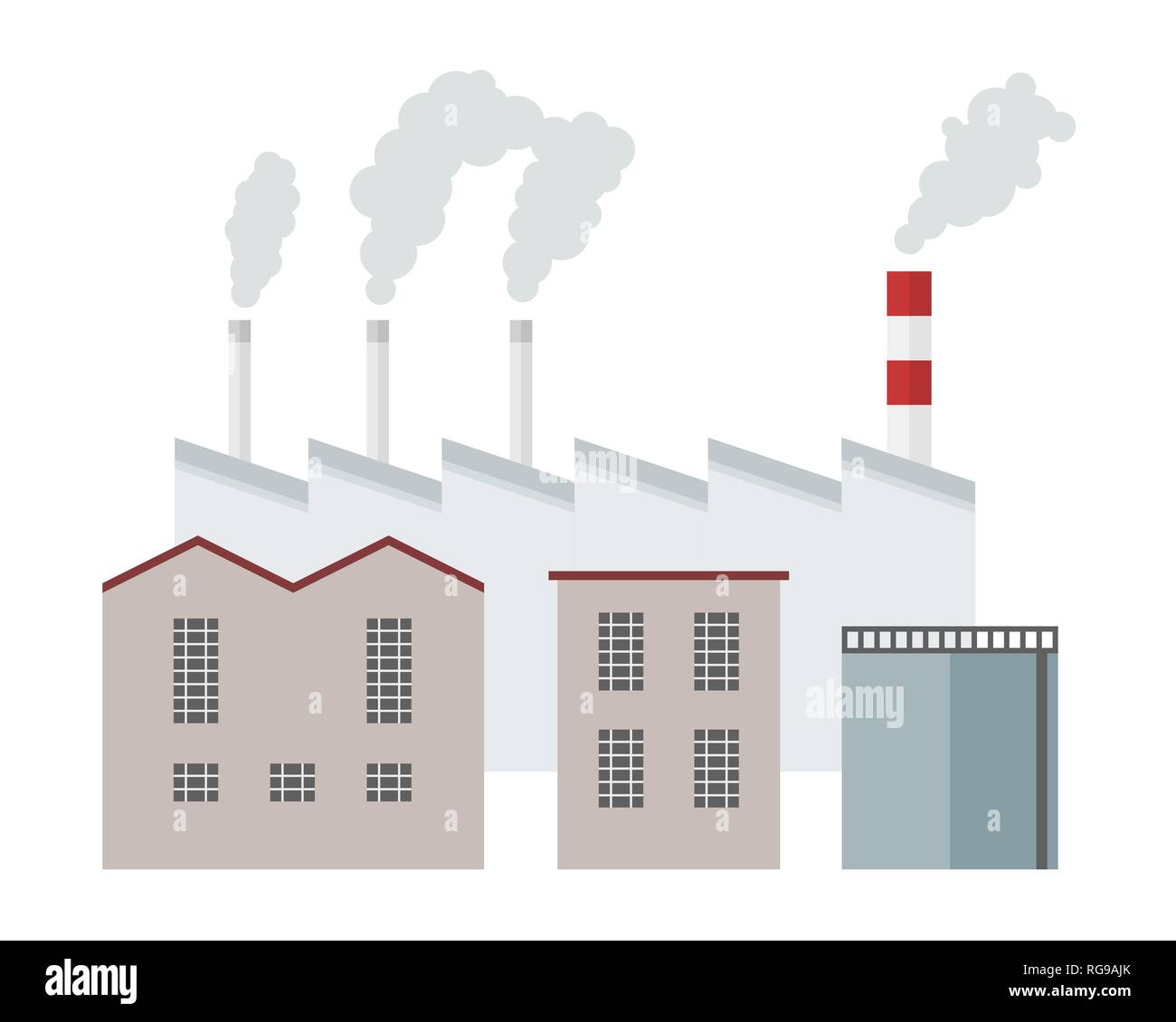 Factory building - industrial manufacturing plant architecture vector ...