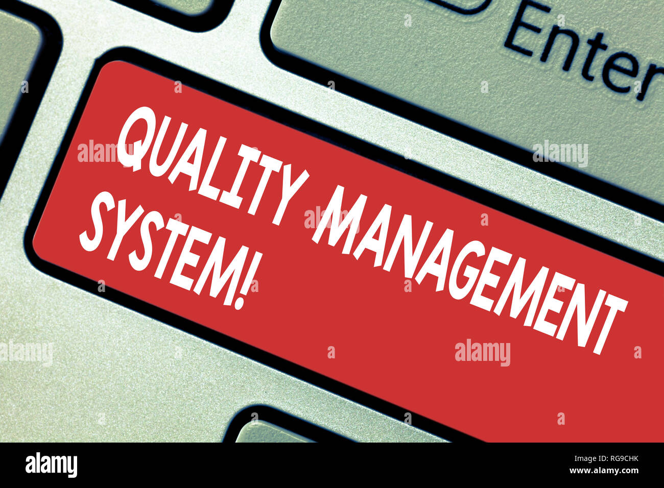 Text sign showing Quality Management System. Conceptual photo ...