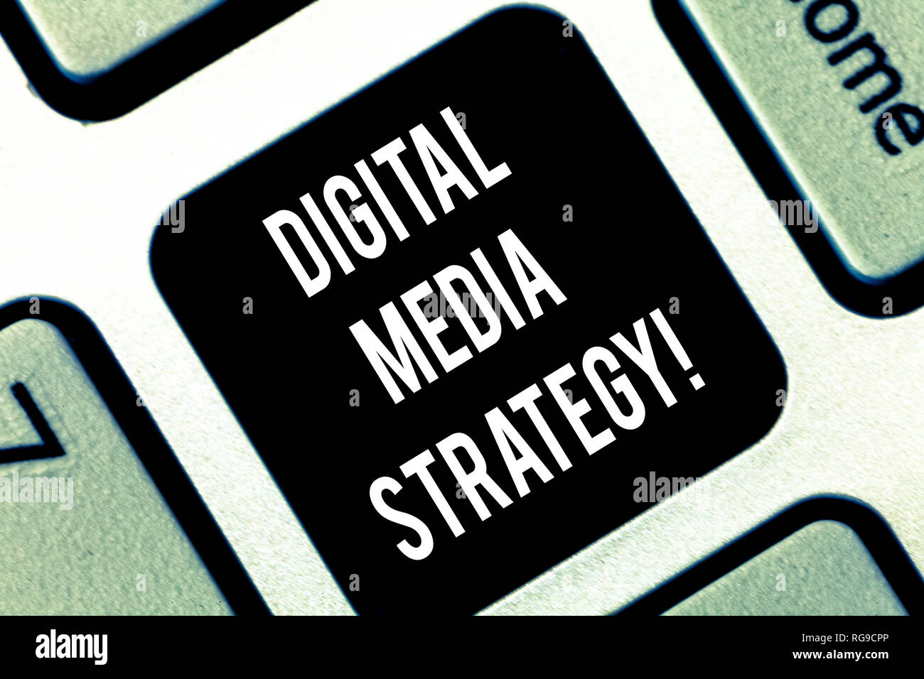 Conceptual hand writing showing Digital Media Strategy. Business photo ...