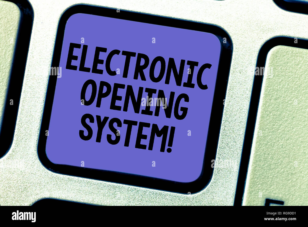 Text sign showing Electronic Opening System. Conceptual photo ...