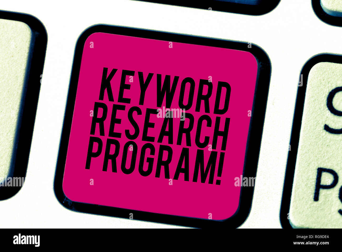 Conceptual hand writing showing Keyword Research Program. Business ...