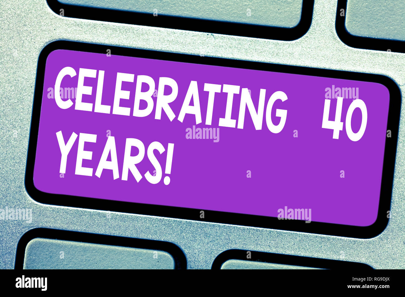 Text sign showing Celebrating 40 Years. Conceptual photo Honoring Ruby ...