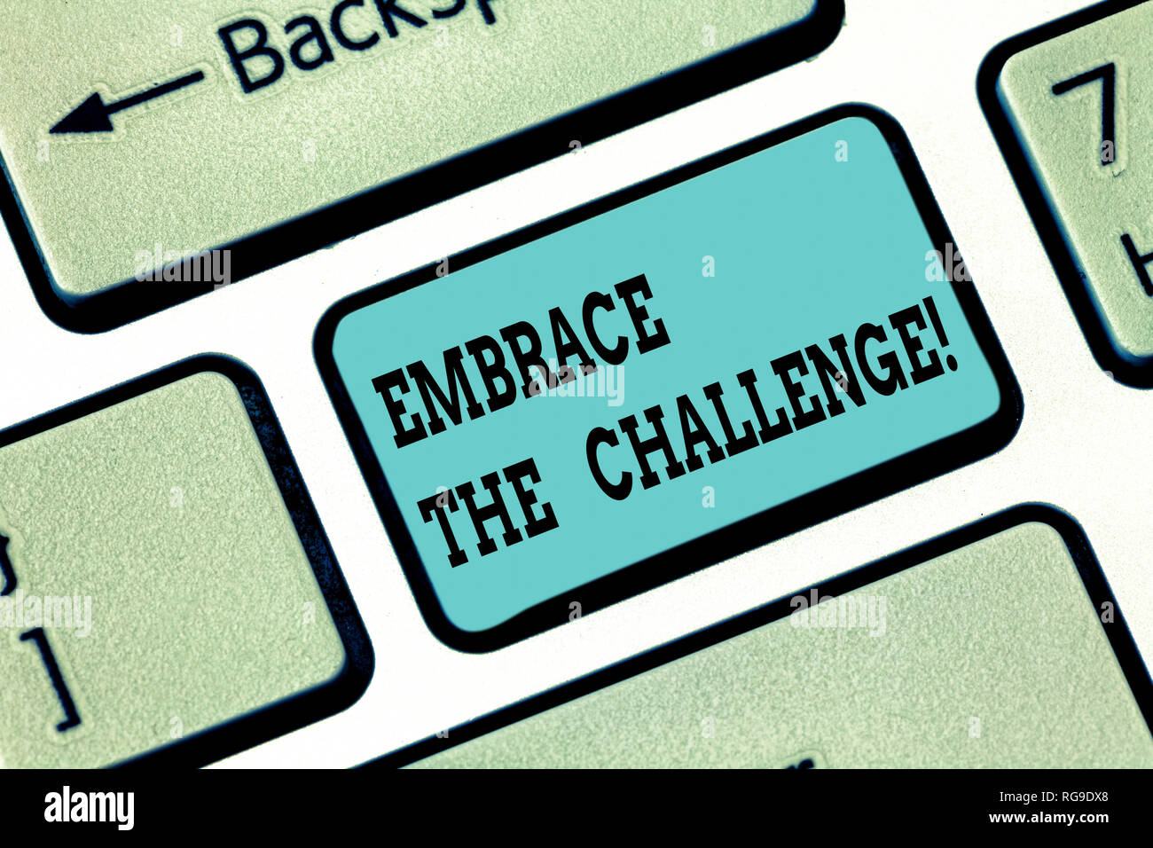 Conceptual hand writing showing Embrace The Challenge. Business photo ...