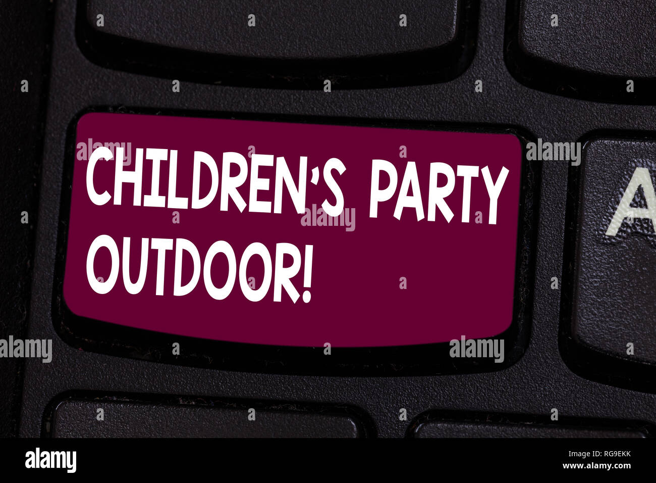 Text sign showing Children S Is Party Outdoor. Conceptual photo Kids ...