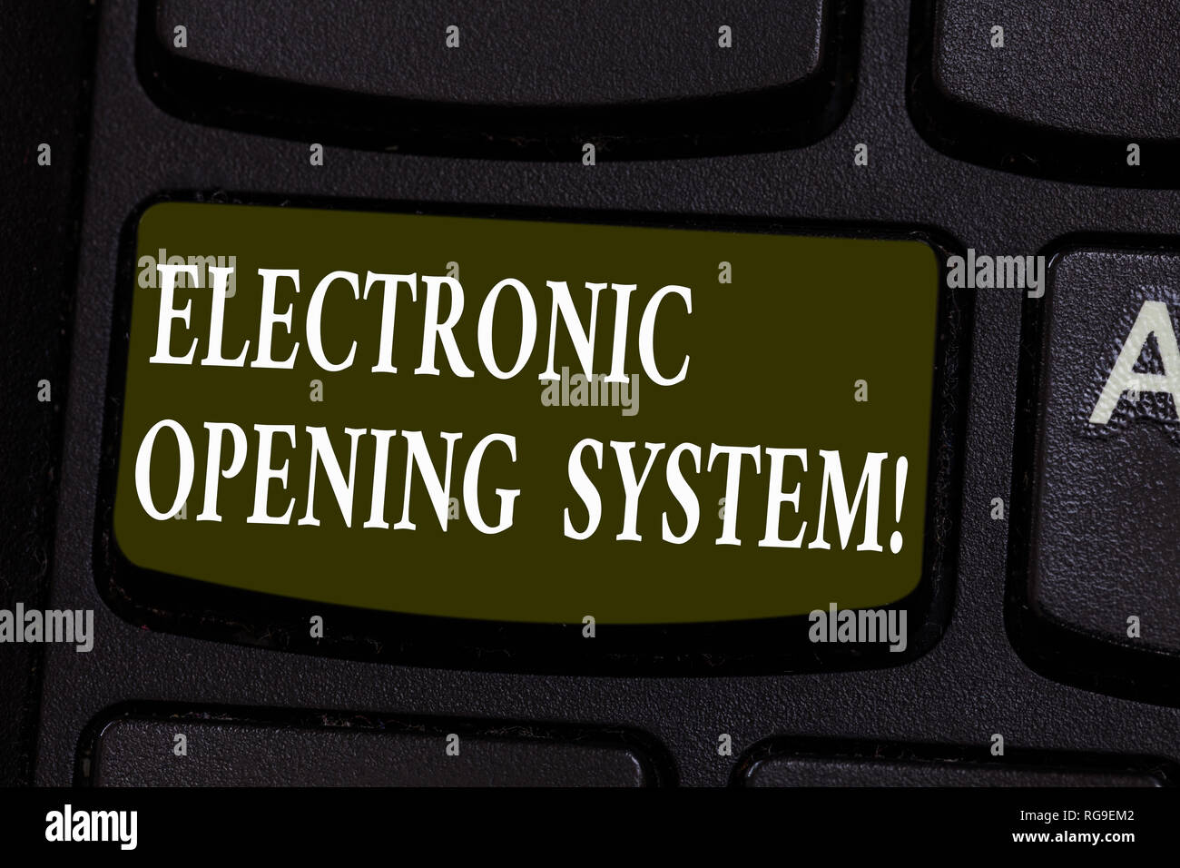 Conceptual hand writing showing Electronic Opening System. Business ...